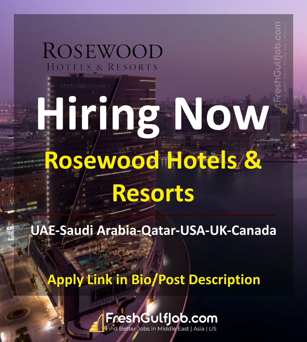 Rosewood Hotels Careers UAE-Qatar-Canada-USA-KSA-UK (2025)