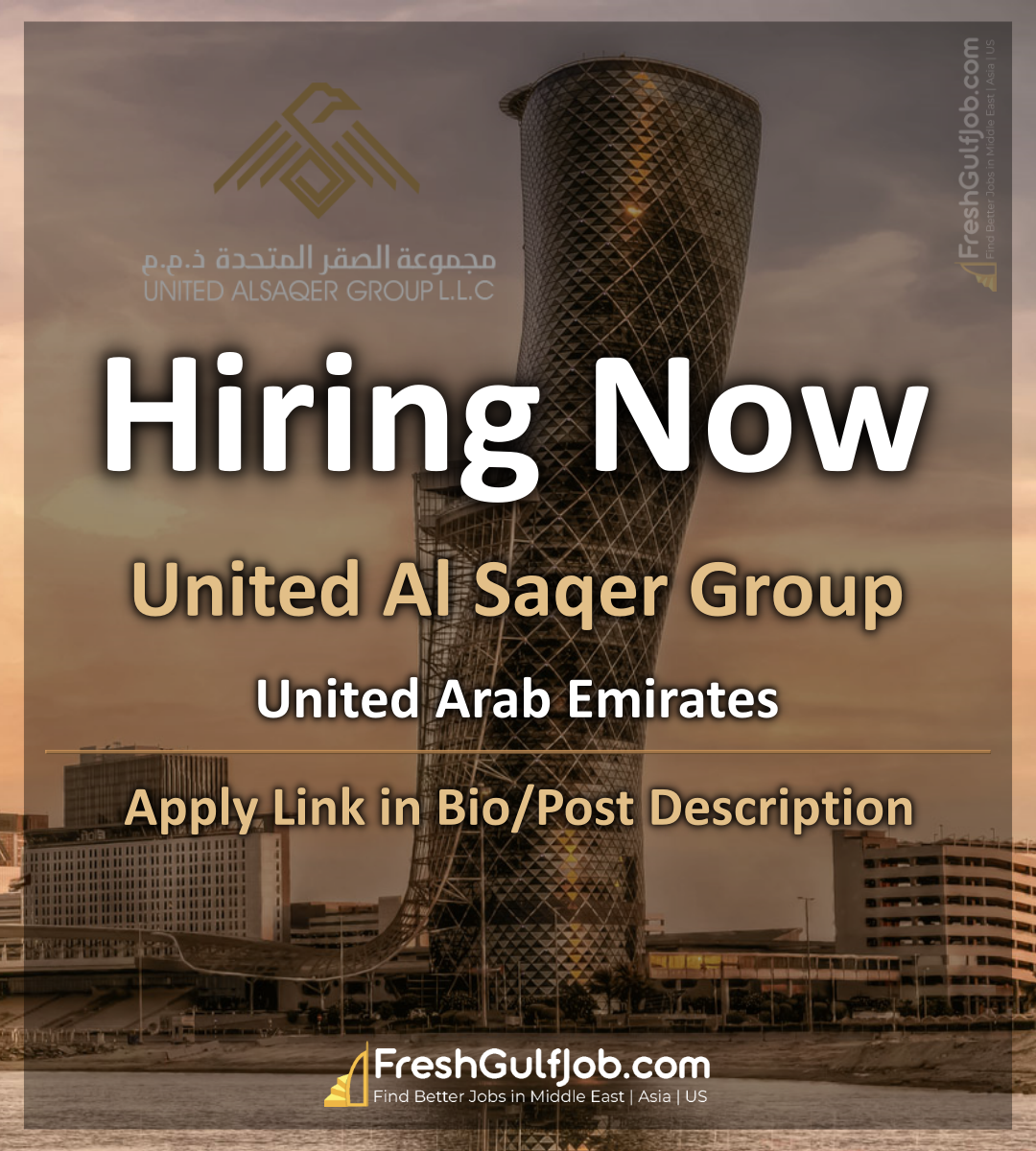 United Al Saqer Group Job Vacancies Abu Dhabi-UAE