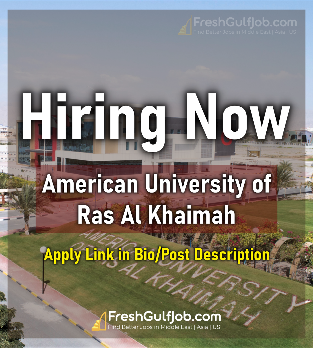 American University of Ras Al Khaimah Careers | AURAK Jobs UAE (2025)