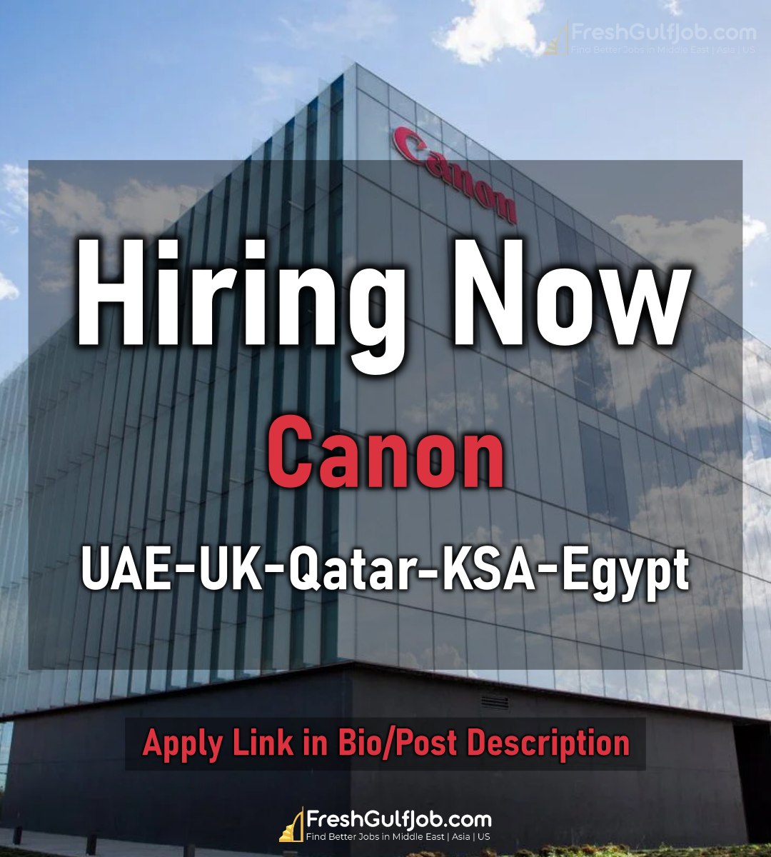 Canon Jobs UAE-UK-Qatar-KSA-Egypt 2026