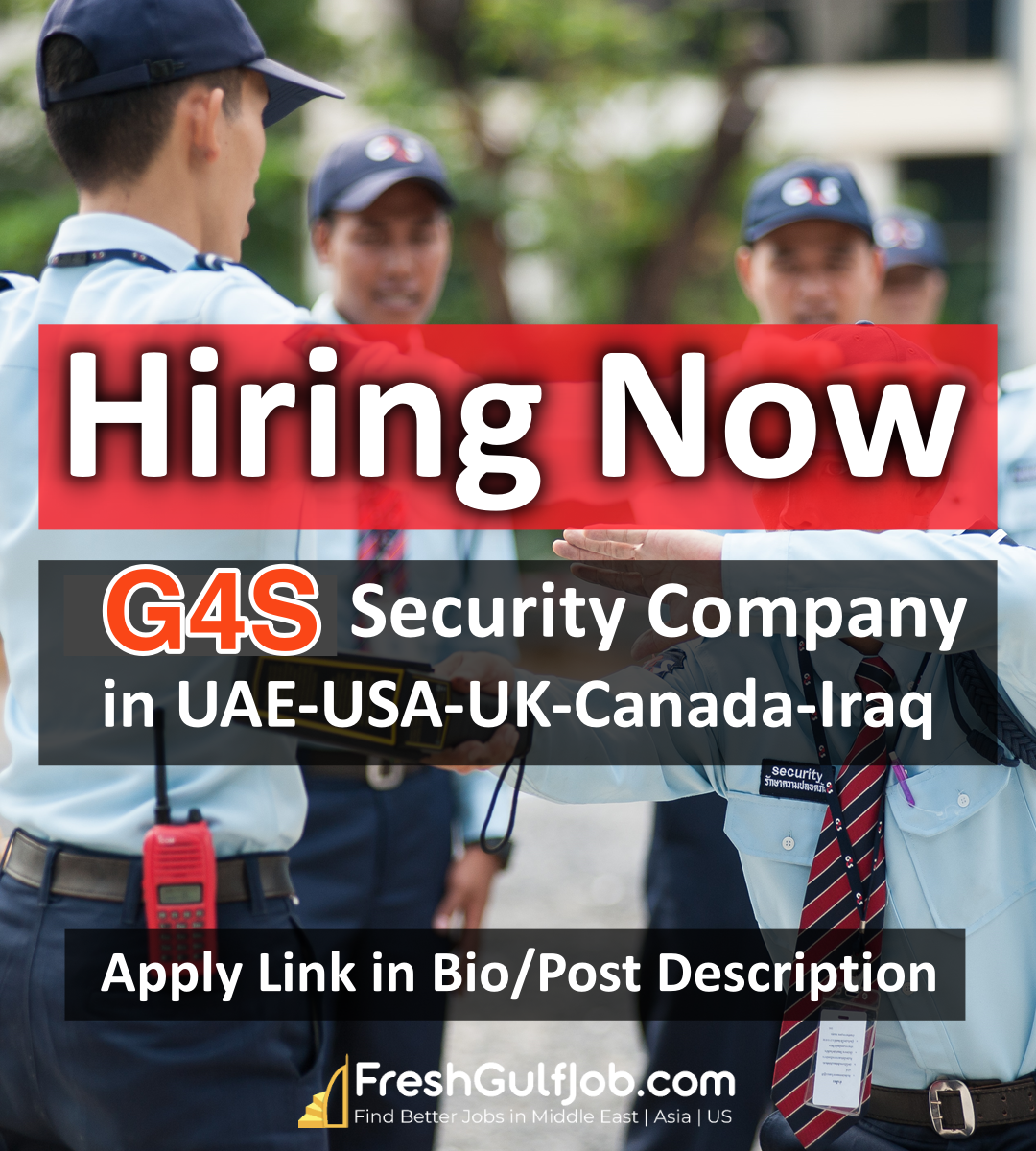 G4S Security Jobs | G4S Careers UAE-USA-UK-Canada-Iraq | 100 Jobs